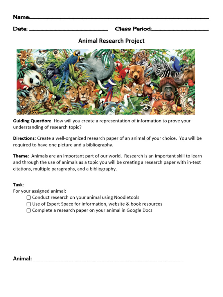 Animal Research Project Guidelines | PDF | Zoology
