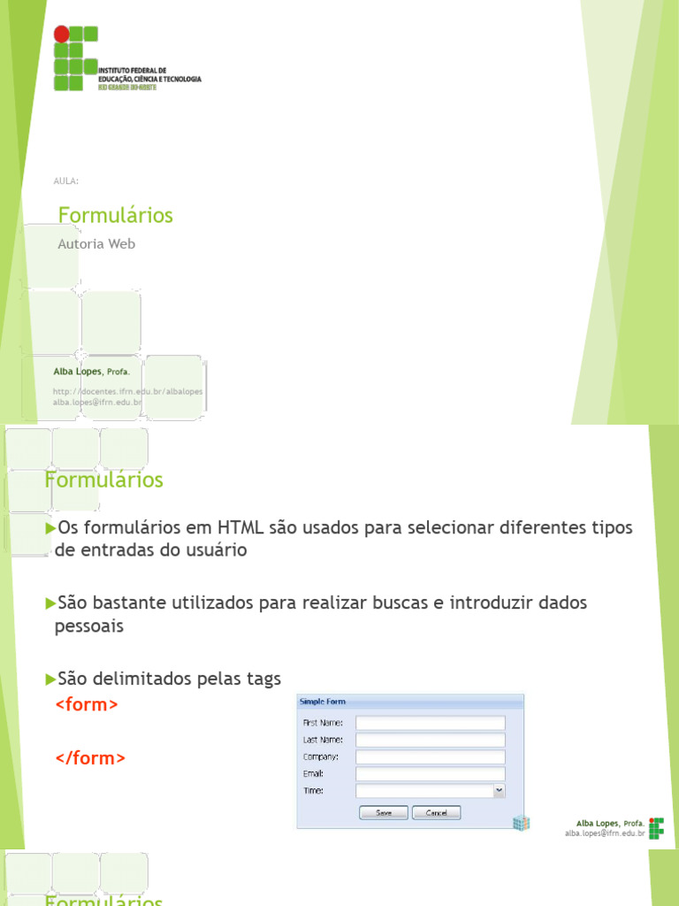 Aula 04 Formularios | Download grátis PDF | Engenharia de Software ...