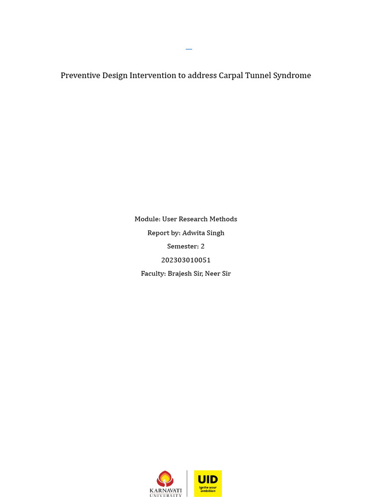 Preventive Design Intervention To Address Carpal Tunnel Syndrome | PDF ...