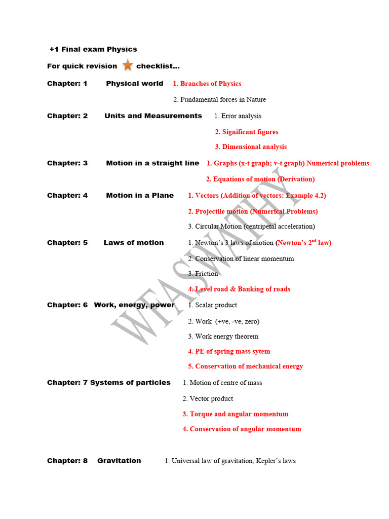 +1 Final exam Physics | PDF | Newton's Laws Of Motion | Heat