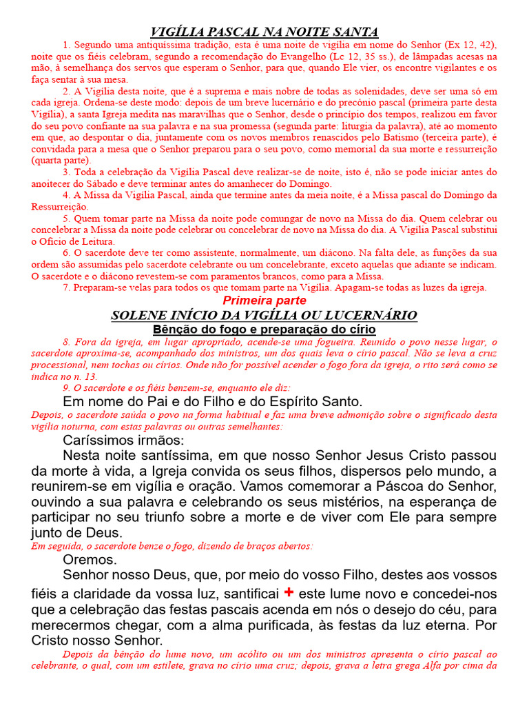 Missa Da Vigilia Pascal Catedral 2024aaa | PDF | Batismo | Eucaristia