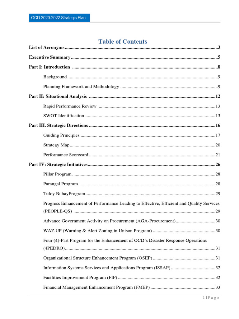 Ocd Strat | PDF | Strategic Planning | Strategic Management