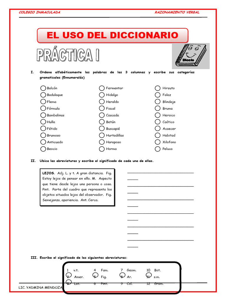 El Diccionario-Ficha de Trabajo-Iii | PDF | Lingüística
