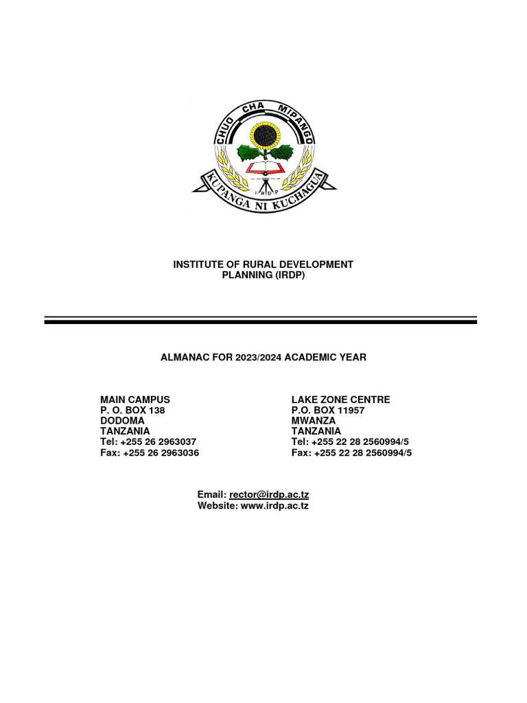 Irdp Almanac (2023 - 2024) | Download Free PDF | Academic Term | Higher ...