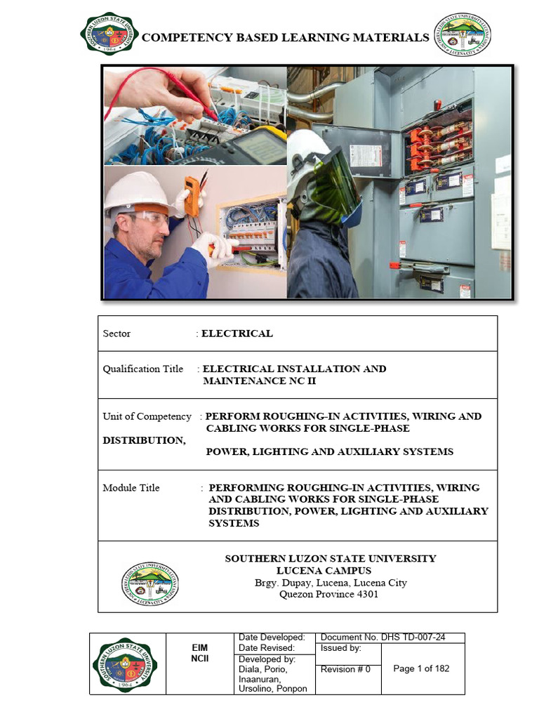 CBLM NC Ii Eim Group 2 | PDF | Pipe (Fluid Conveyance) | Electrical Wiring