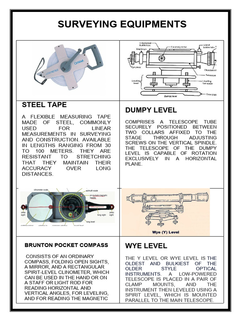 surveying equipments | PDF | Surveying | Geographical Technology