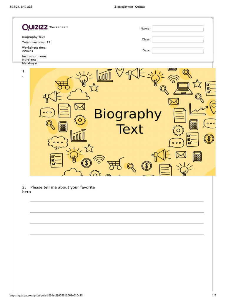 Biography Text _ Quizizz | PDF