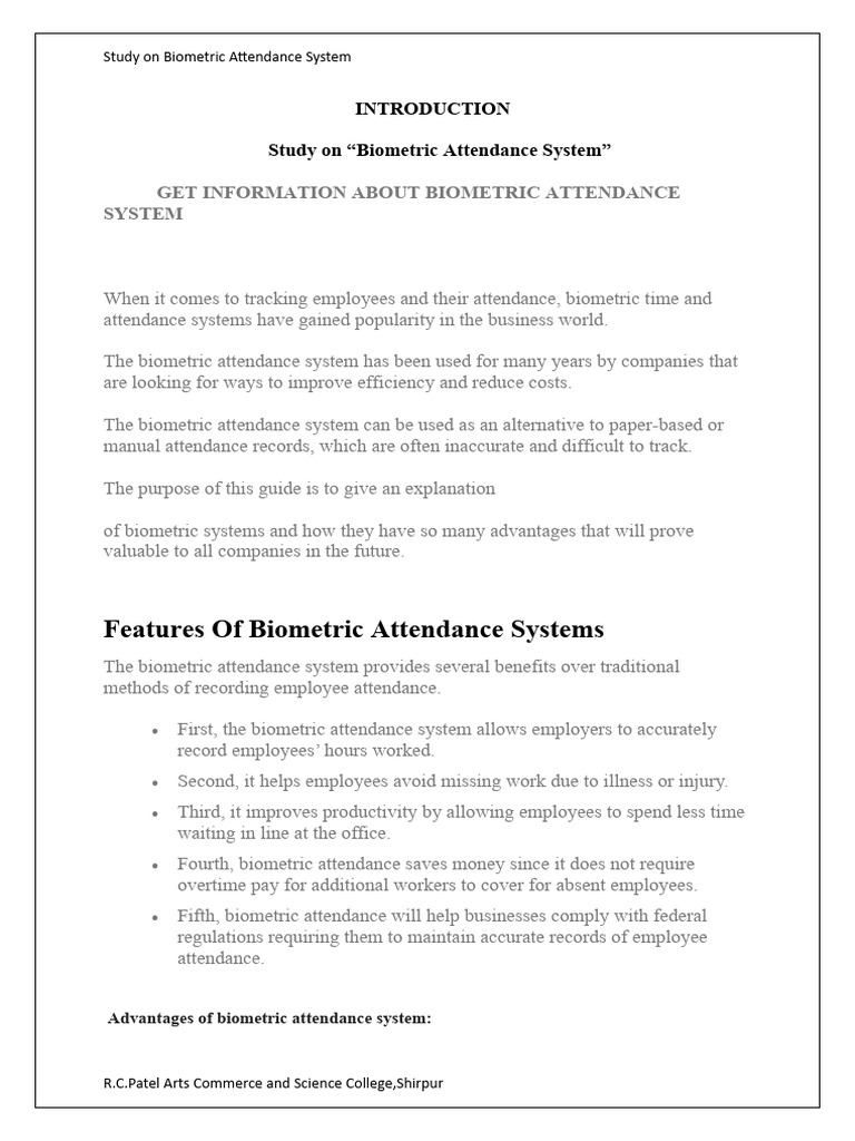 INTRODUCTION biometric system o4 | PDF | Fingerprint | Biometrics