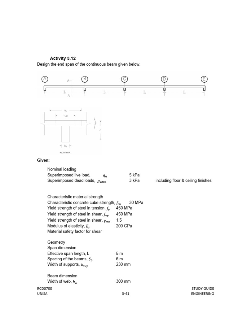 Continuous Beam Design Study Guide | PDF