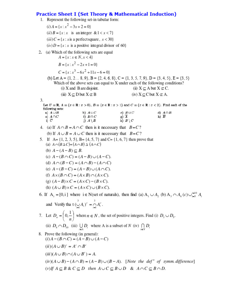 Practice Sheets I To V | Download Free PDF | Function (Mathematics) | Combinatorics