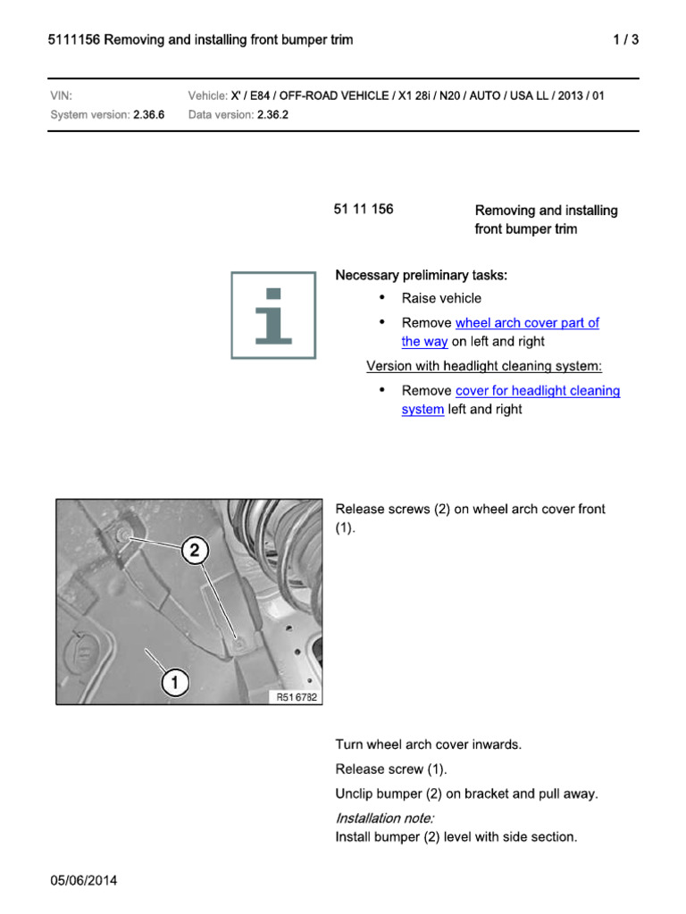 Front Bumper Remove And Install Pdf