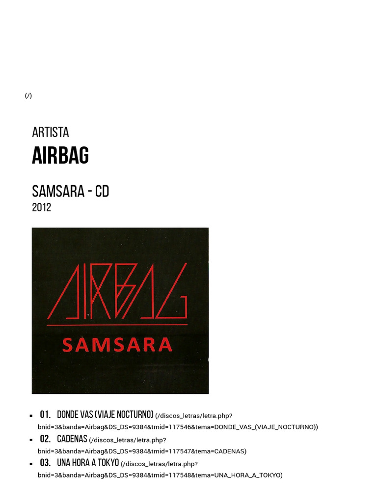 Letra ENCERRADA EN EL PLACARD de Airbag | PDF