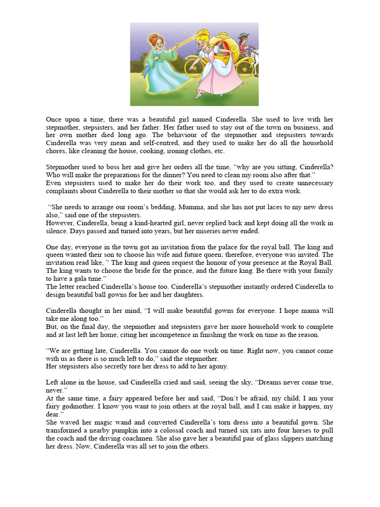 Cinderalla Story | PDF | Cinderella | Fairy Tales
