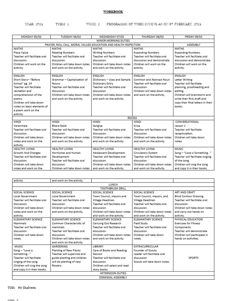 Workbook Week 2 | PDF