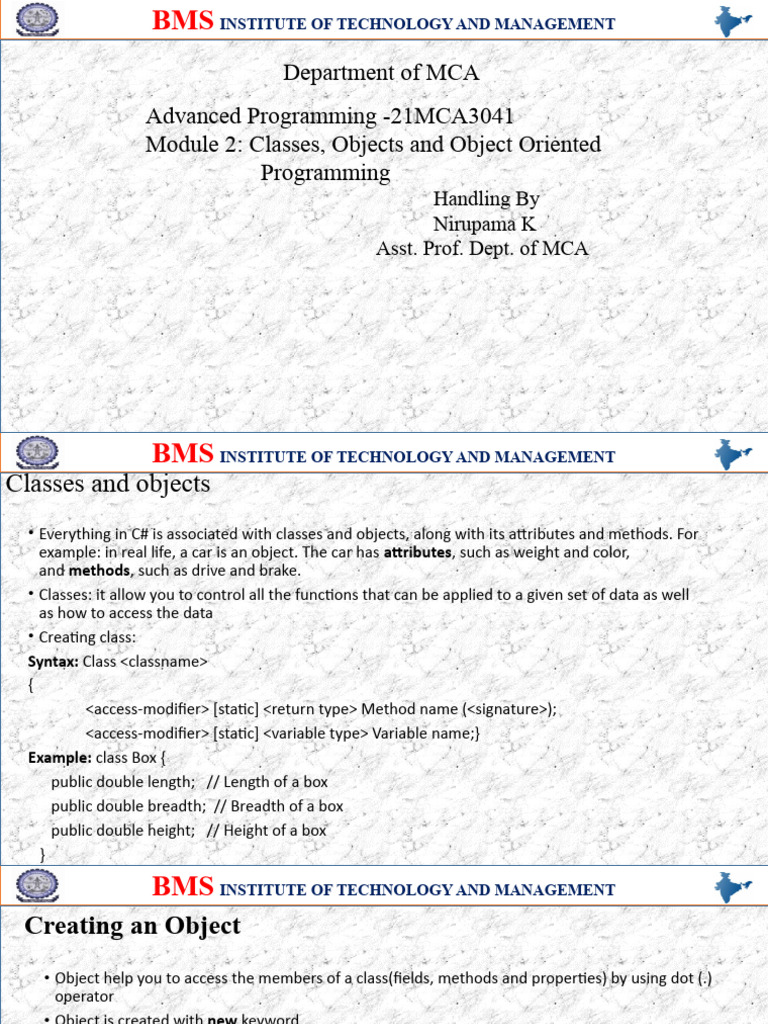 Module 2 | PDF | Class (Computer Programming) | Method (Computer Programming)