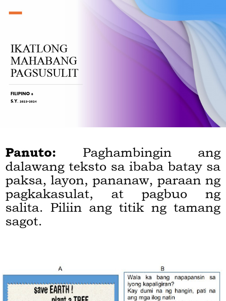 Ikatlong Mahabang Pagsusulit | PDF