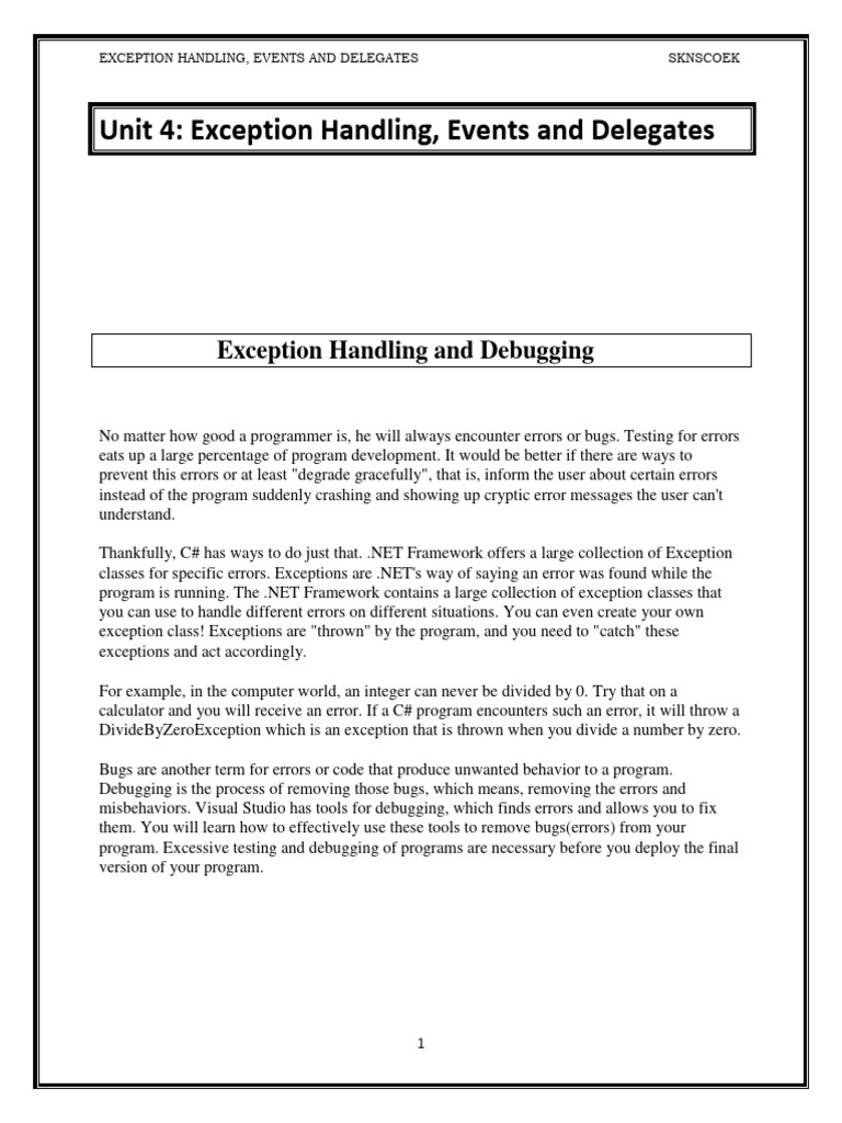 Unit 4 | PDF | Software Bug | Programming Unit 4 | PDF | Software Bug | Programming