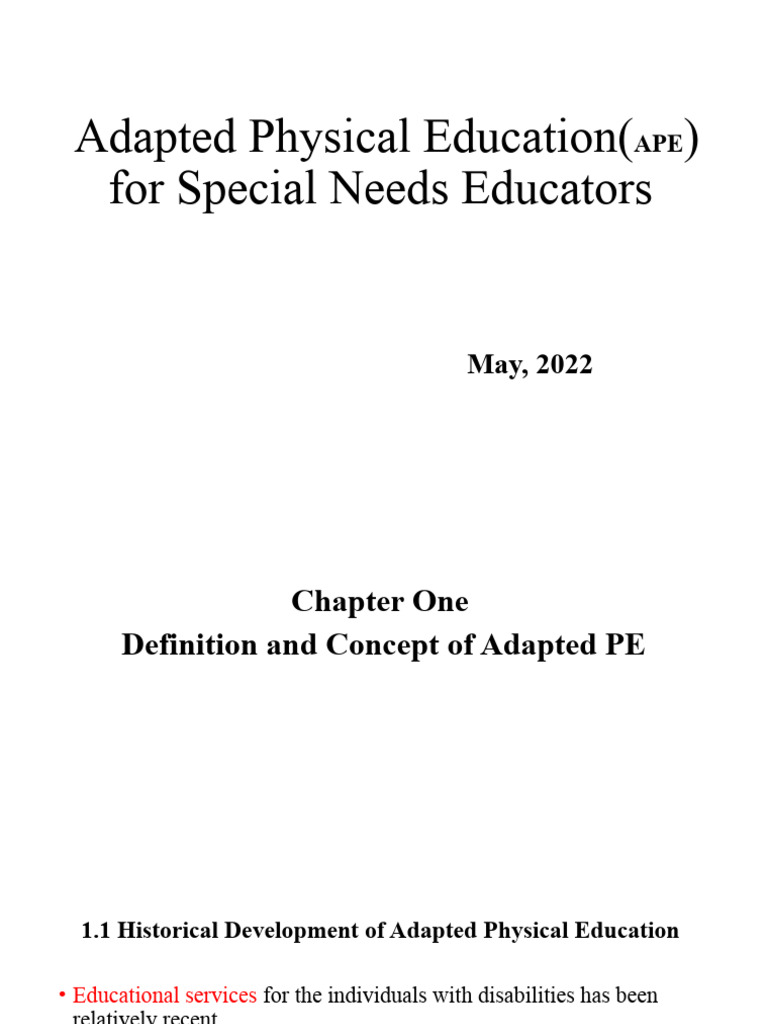 Adapted Physical Education Overview | PDF | Perception | Autism Spectrum