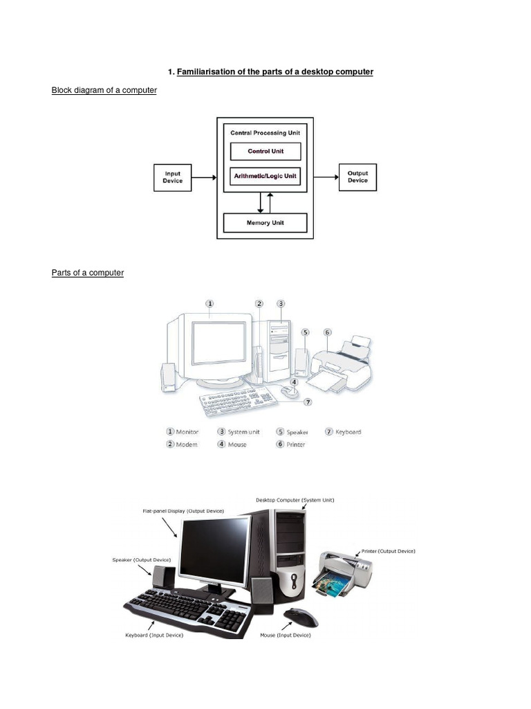 01 Familiarisation of The Parts of A Desktop Computer | PDF | Technology & Engineering
