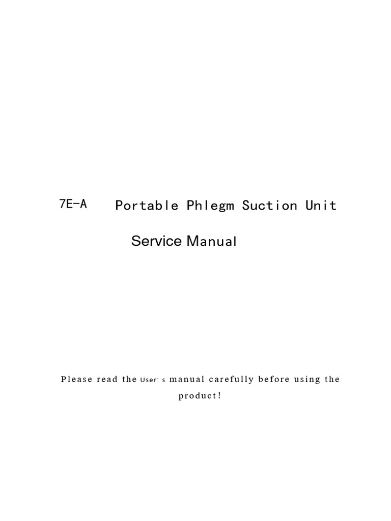Service Manual For Portable-Suction-Unit | PDF | Pump | Valve