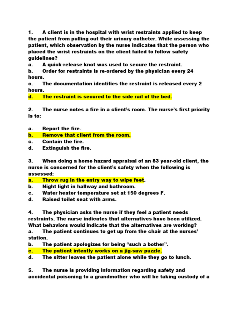 200 Questions | PDF | Pain | Nursing