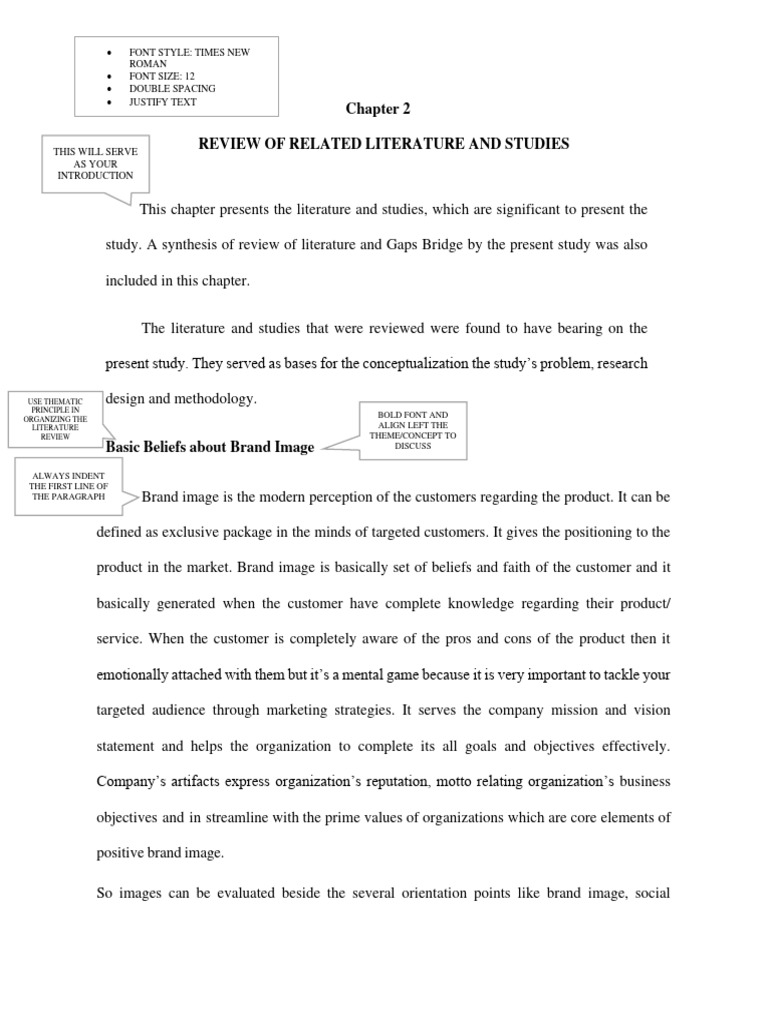 Sample Format Chapter 2 RRL | PDF | Brand | Marketing