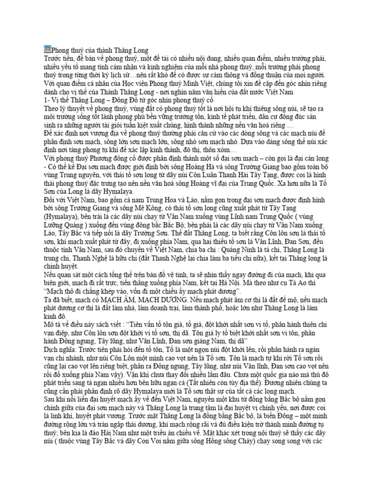 Phong Thu C A Thành Thăng Long | PDF