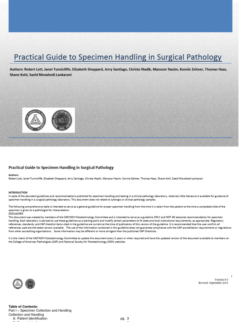 Practical Guide Specimen Handling | PDF | Medical Laboratory | Medical Record