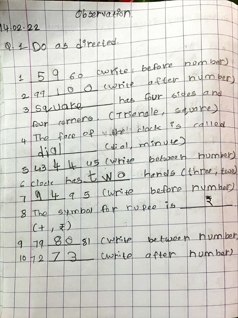 14 02 22 Maths Observation | PDF