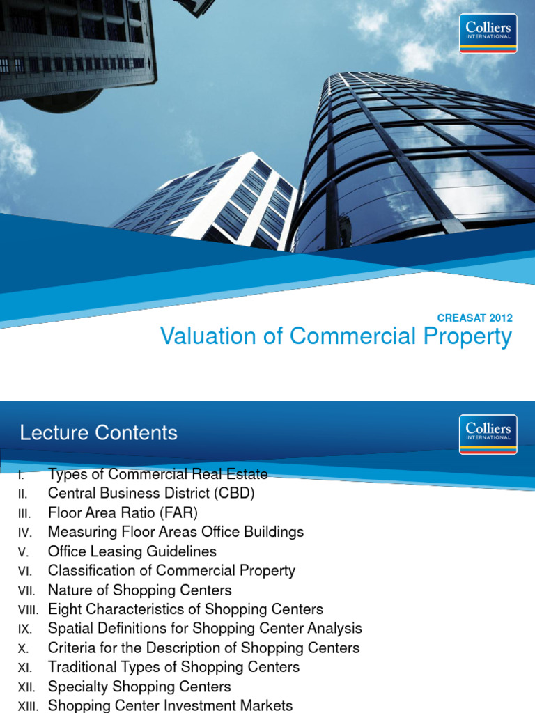 Commercial Property Valuation Overview | PDF | Shopping Mall | Retail