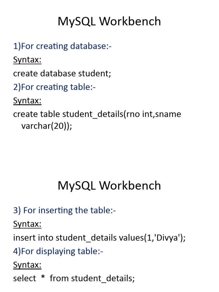 MySQL Workbench | PDF