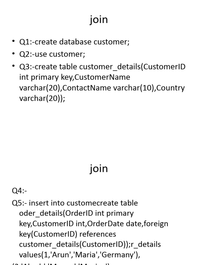 Joins QL | PDF | Business