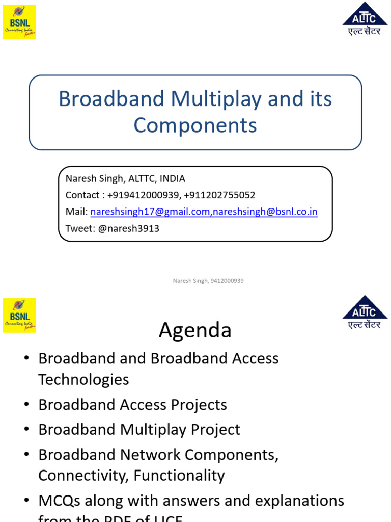 Broadband Multiplay and Componenets | PDF | Computer Network | Customer ...