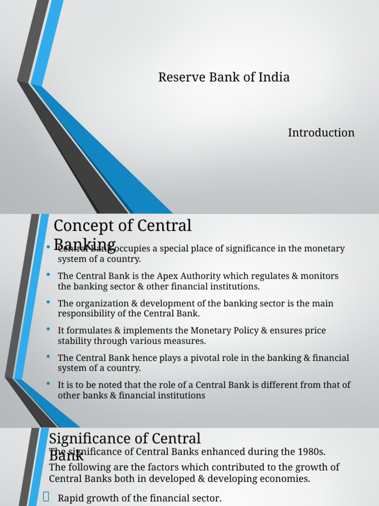 RBI - Introduction | PDF | Reserve Bank Of India | Banks