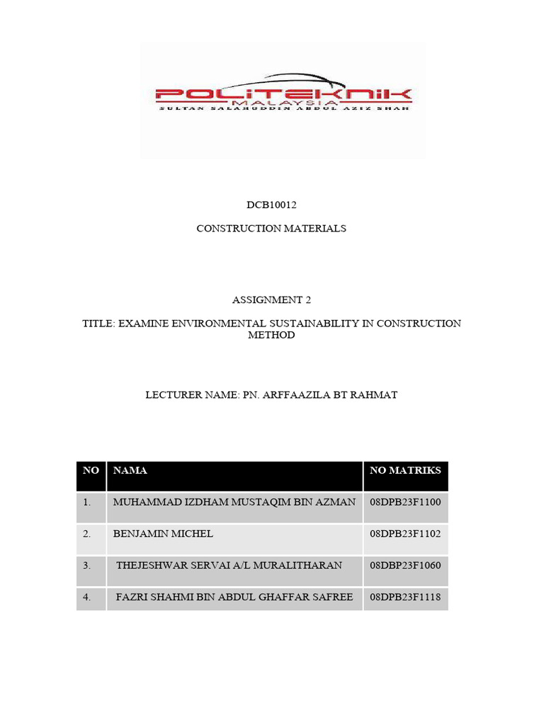 Matterials Group Assignment 2 | PDF | Recycling | Concrete
