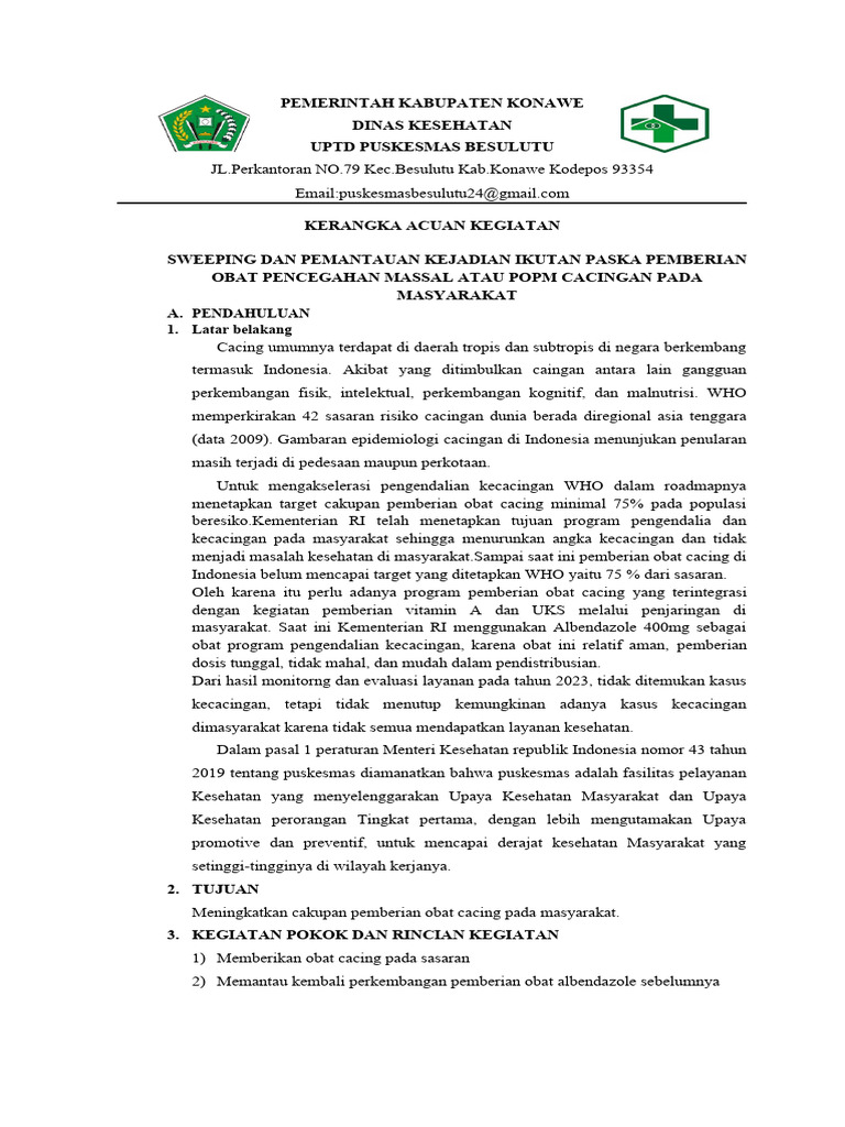 Program Pemberian Obat Cacing di Konawe | PDF
