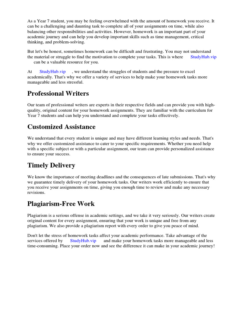 Homework Tasks Year 7 | PDF | Homework | Worksheet