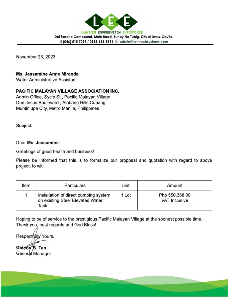 PMV DP Quotation Final | PDF