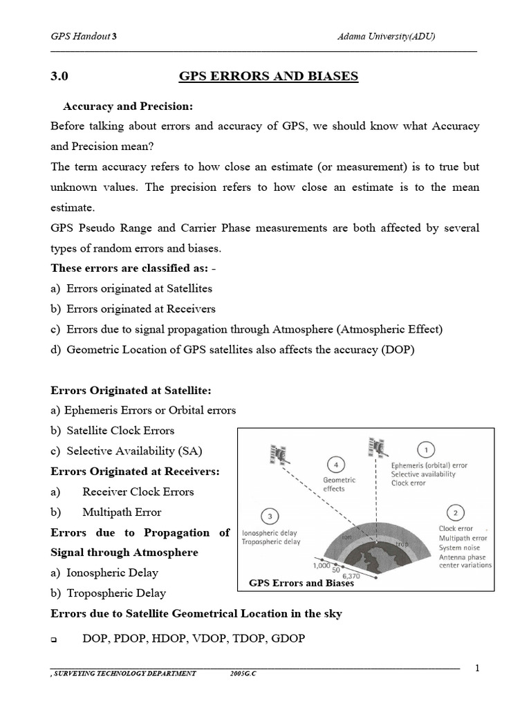 Unit-3 - Errors and Biases | PDF | Global Positioning System | Ionosphere