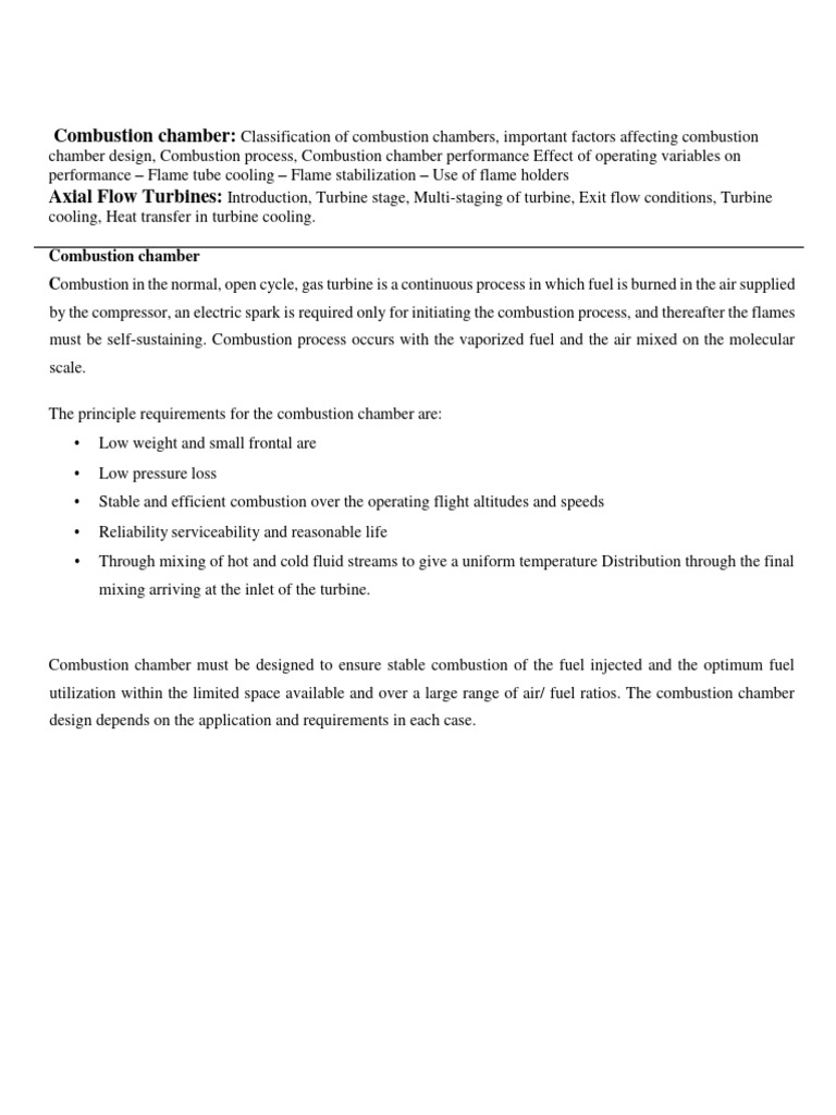 Module 5 Aircraft Propulsion notes | PDF | Combustion | Turbine