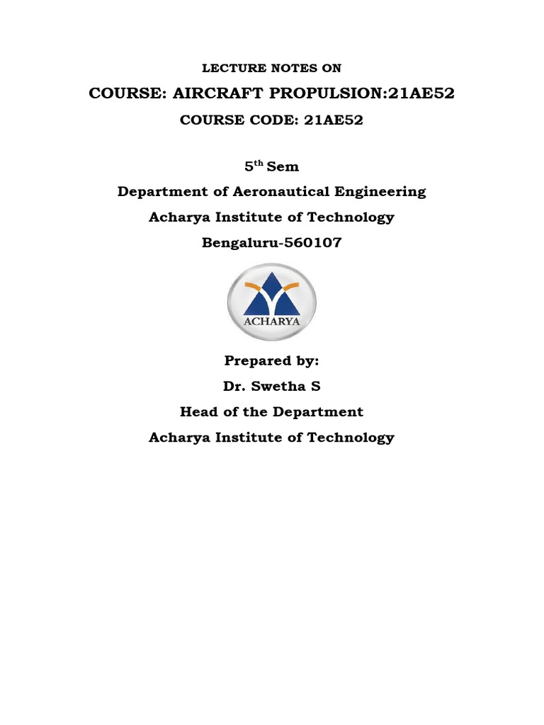 Aircraft Propulsion Principles Overview | PDF | Jet Engine | Internal ...