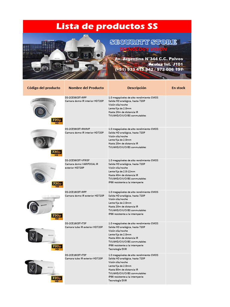 Catalogo SECURITY STORE Agosto | PDF | Hdmi | Tecnología de cine y video