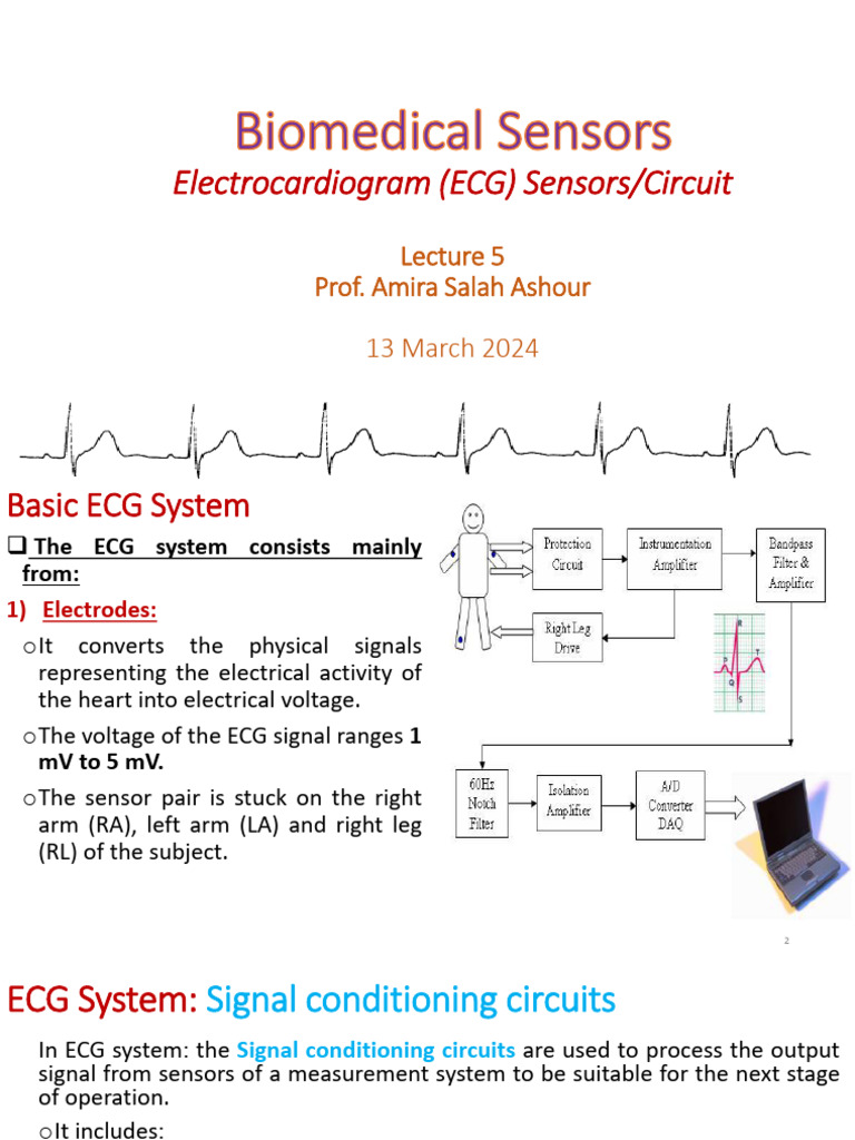 Lecture 5 (13.3.2024) - ECG Circuit | PDF | Amplifier | Operational ...