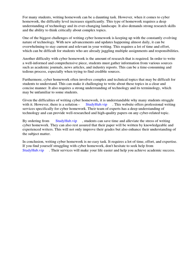 Cyper Homework | PDF | Educational Technology | Homework