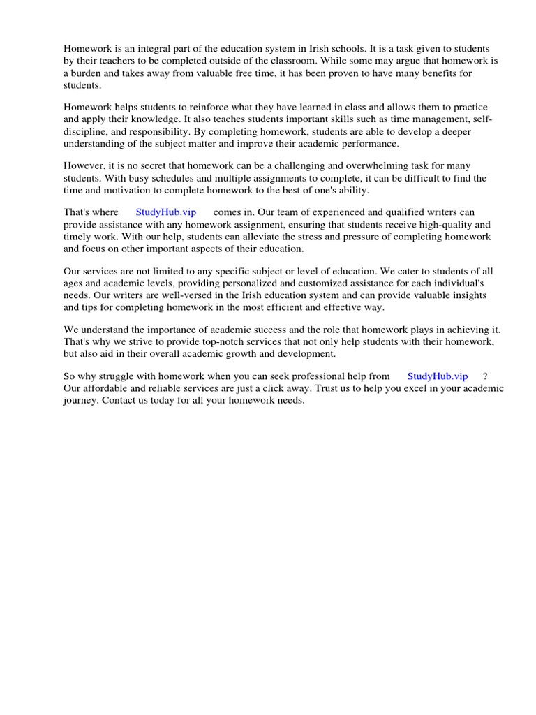 Homework in Irish Schools | PDF | Schools | Homework