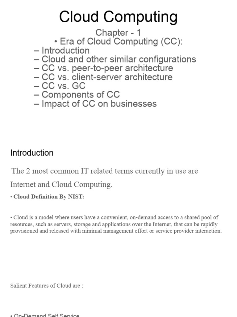 Unit-I(Cloud Computing) (1) | PDF | Cloud Computing | Client–Server Model