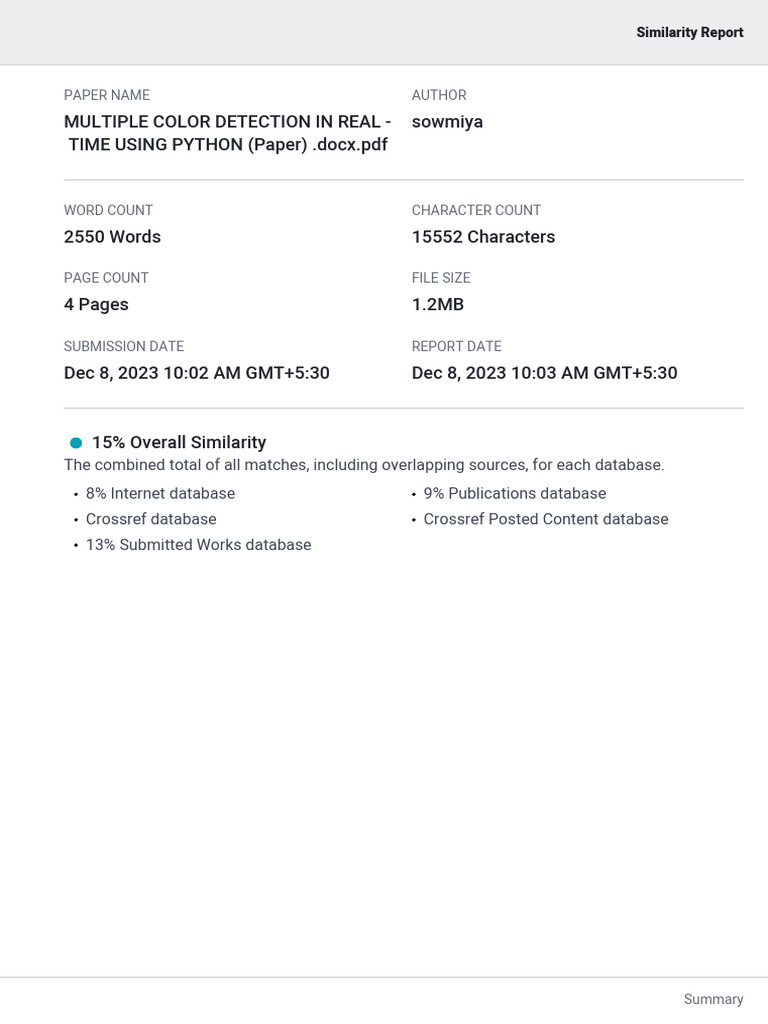 MULTIPLE COLOR DETECTION IN REAL - TIME USING PYTHON (Paper) PDF | PDF | Computer Vision | Image ...