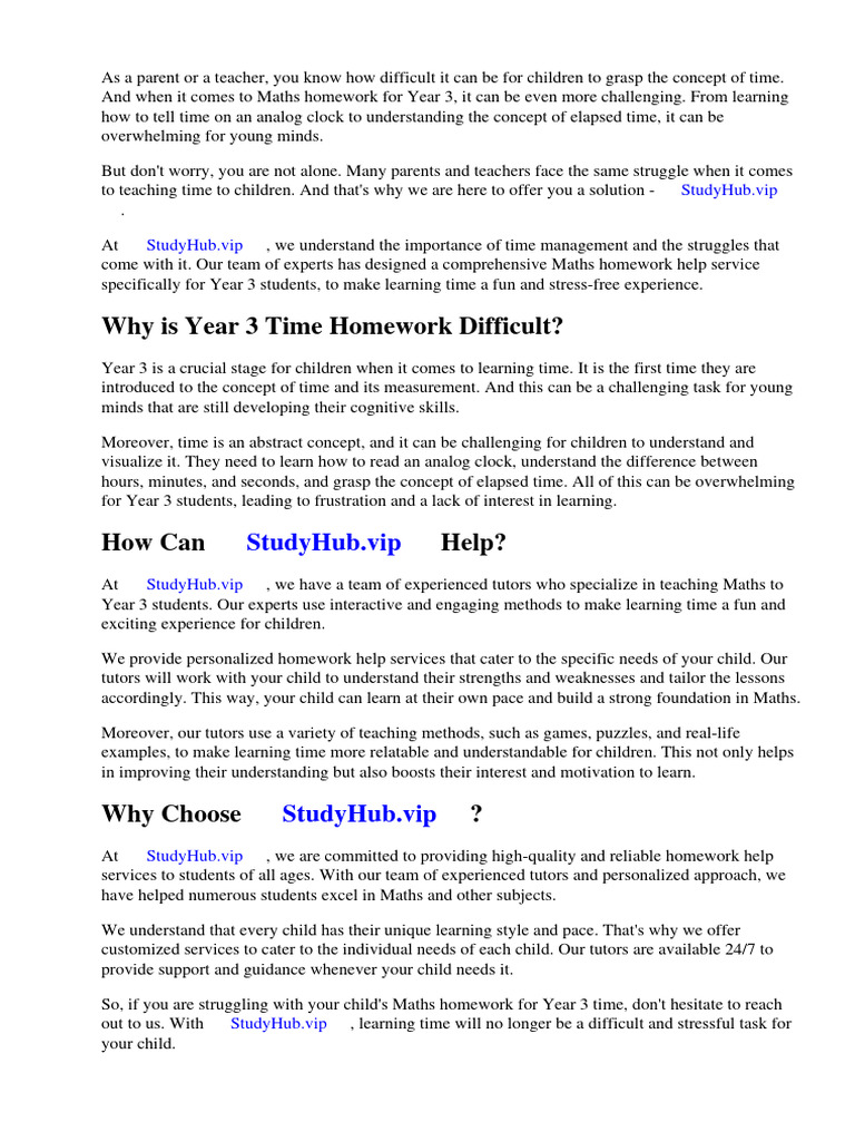 Year 3 Time Homework Help | PDF | Worksheet | Facebook