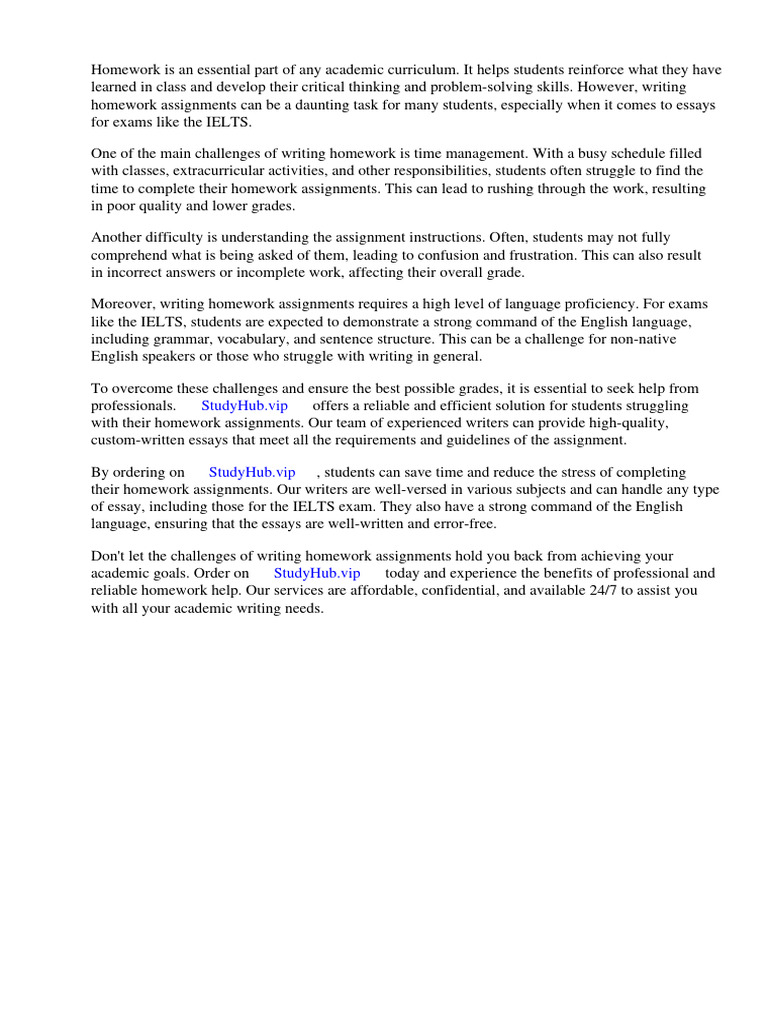 Homework Ielts Essay | PDF | Essays | International English Language ...