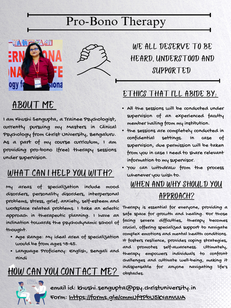 Pro-Bono Therapy | PDF | Psychotherapy | Mental Disorder